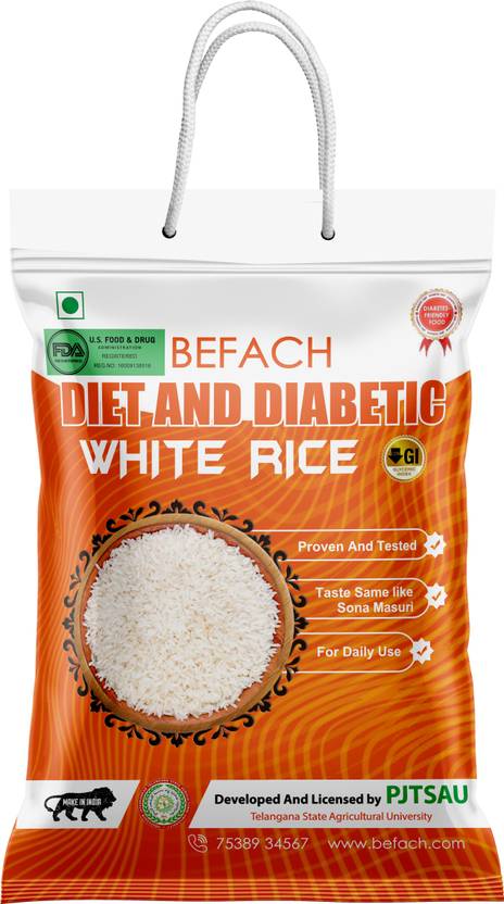 Befach Diabetic Friendly / Low Glycemic (GI) Index Sona Masoori Rice ...