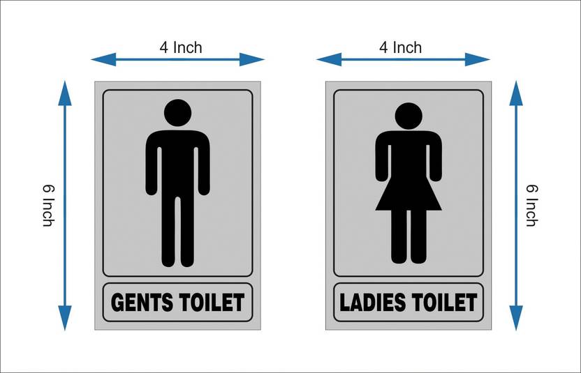 Color Crafts 20.32 cm Ladies and Gents Toilet Sign Poster Good Design ...
