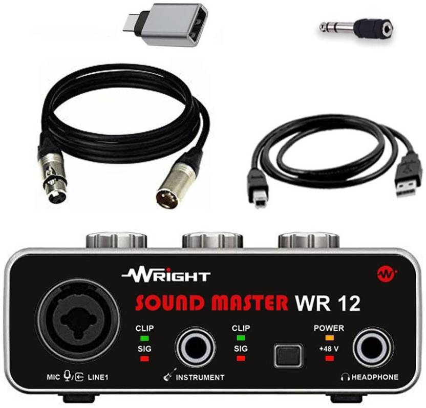 wright WR12 USB Audio Interface inbuilt Phantom Power Supply Preamp ...