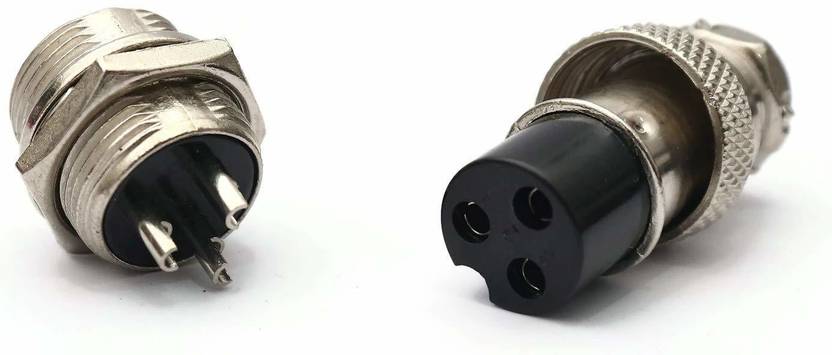 Electronic Spices 3 PIN Thread Male Female Panel Metal Aviation Wire ...