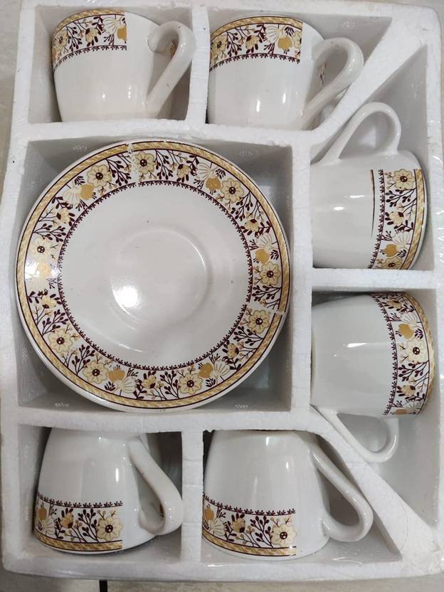 AARYA Pack of 12 Ceramic Traditional Rajvadi Ceramic Tea Cup and ...