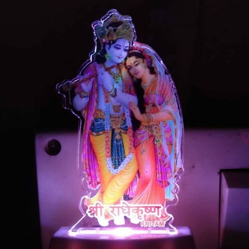 KRITAM 3D Illusion Radha Krishna Couple Night Lamp with 7 Color ...