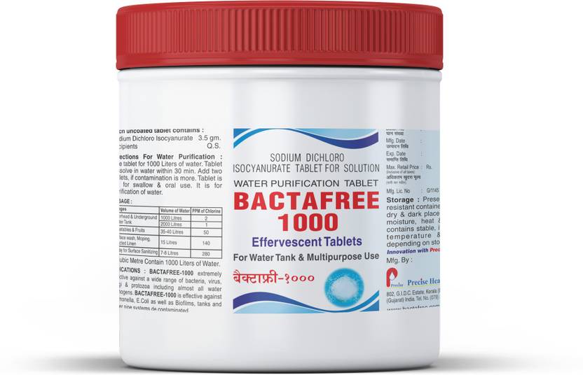 BACTAFREE 1000 Water Purification Tablets - Disinfectant tablet for ...