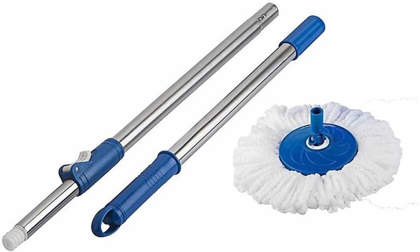 GALA Steel Mop Stick Rod with 1 Refill 360 Degree Rotating Pole Mop ...