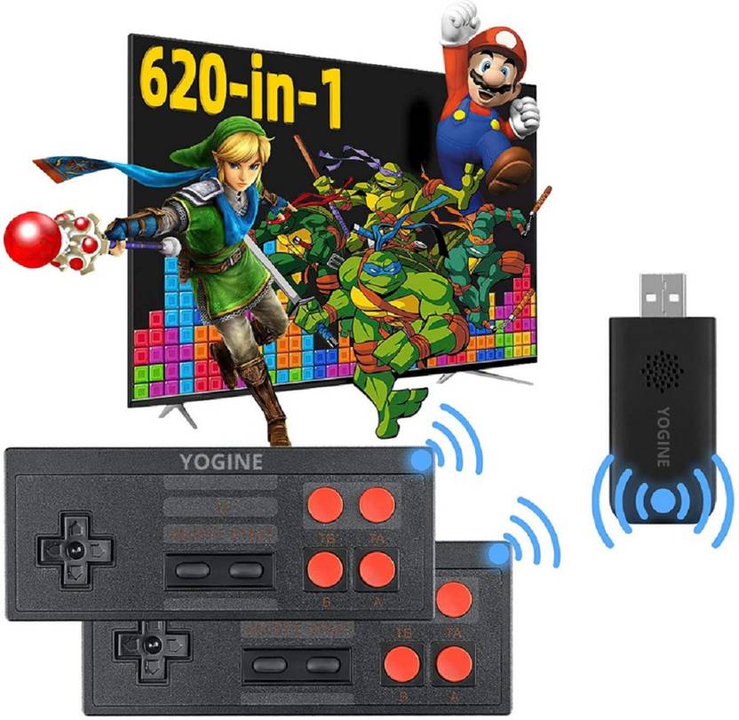 8 Bit Wireless Video Game Set for tv Gaming for 2 Players with 620 ...