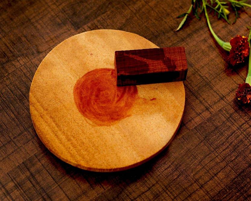NRSON Chandan Rubbing Stone chakla Pata with RED Sandalwood ; Stick ...