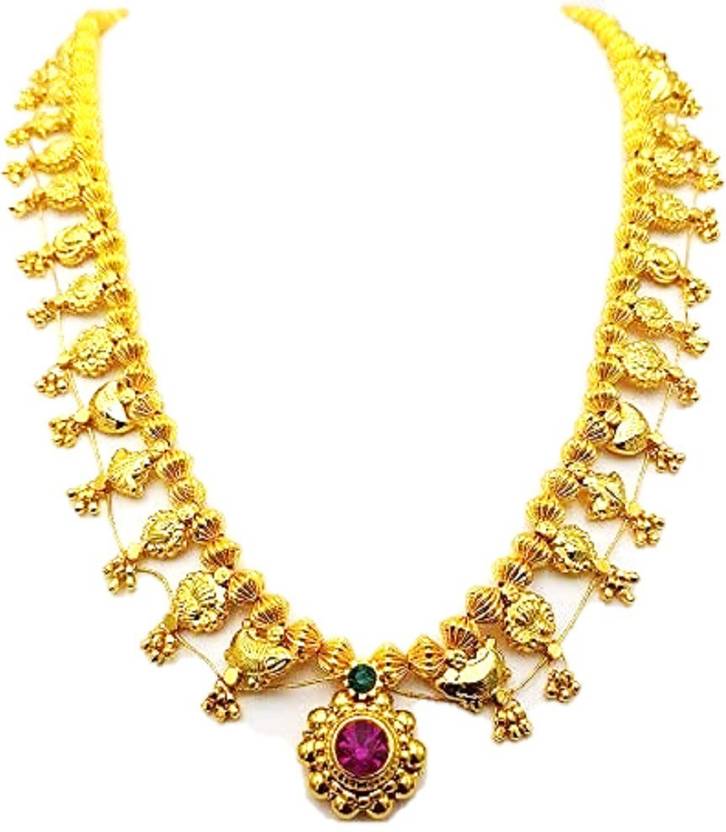 Swa Mi KOLHAPURI SAAJ Maharashtrian Traditional gold plated Kolhapuri ...