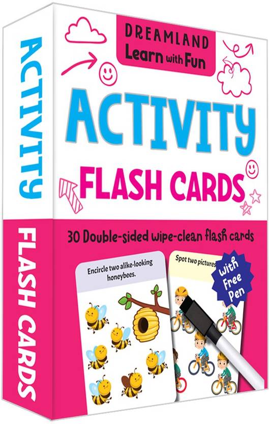 Flash Cards Activity - 30 Double Sided Wipe Clean Flash Cards for Kids ...