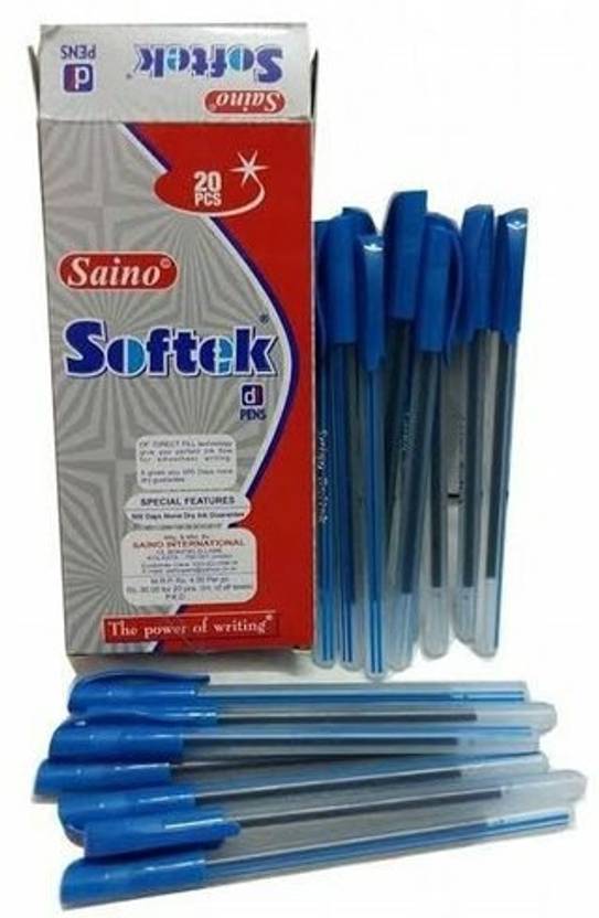 mehtab Saino Softek Use & Throw Ball Point Pens (Blue) - Pack of 100 ...