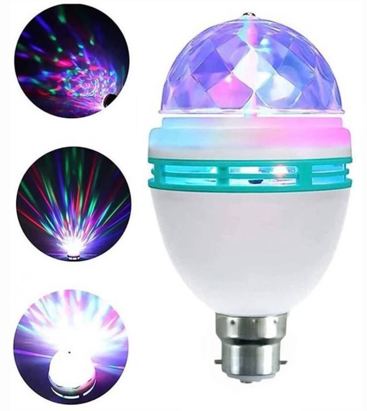 JACKAL 3W LED Disco Bulb 360 Degree Crystal Rotating Magic Disco Light ...