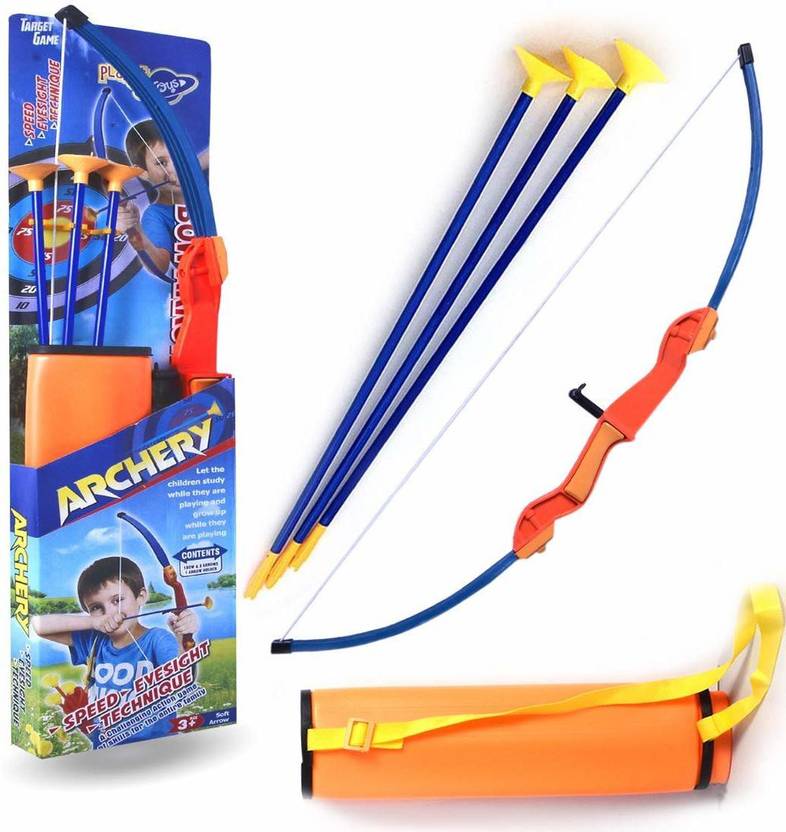 KT BROTHERS Toys Super Archery Bow And Arrow Set For Kids With 3 ...
