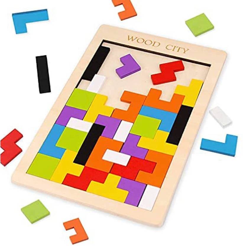 QBIC Wood Intelligence Russian Blocks Tangram Puzzles Learning ...