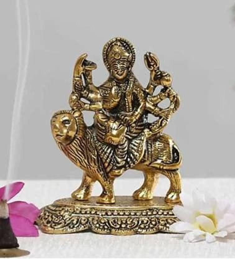 EliteTouch Goddess Maa Durga Murti in Metal Antique Gold Decorative ...