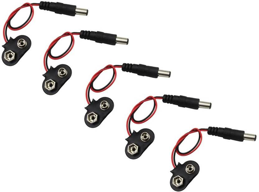 ERH India (Pack of 5) 9V Battery Connecting Wire Adapter Snap Connector ...