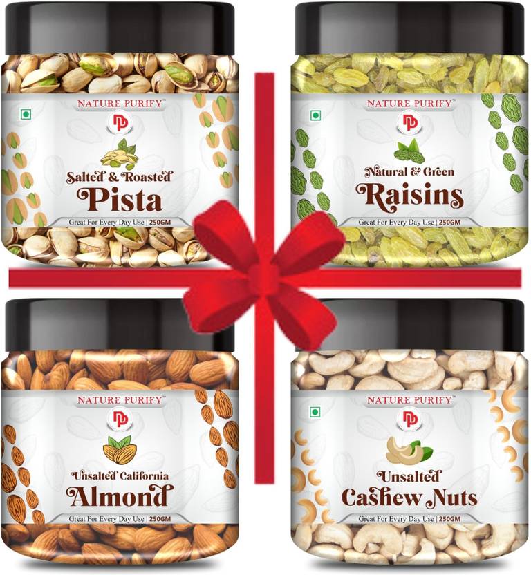 Nature Purify Dry Fruits Combo Pack (Almond,Cashew,Pista,Kishmish) (250gm*4) Almonds Price in ...