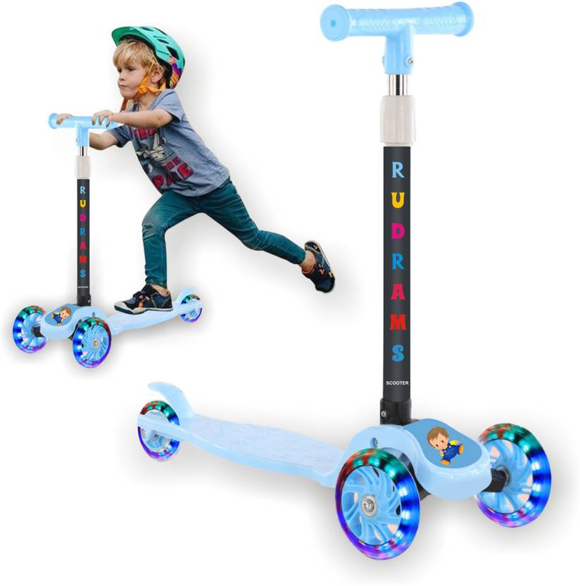 rudrams Blue Kids Scooter with 3 Flashing Led Wheels/Scooter for Kids ...