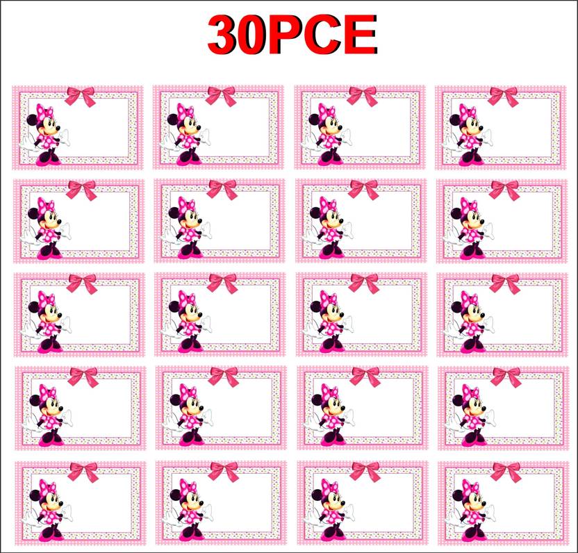 Sticker Hub 10 cm Minnie Mouse Printable Birthday Party Sticker Self ...