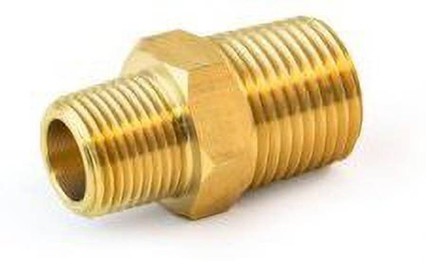 PBI Brass Hex Reducing Nipple 3/8x1/2 BSP Male Connector Reducer 3/8 ...