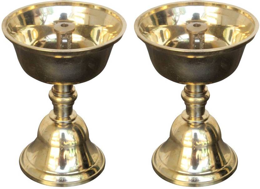 cool boss Coolboss Nanda vilakku, 2 Pack, Kerala Brass Oil Lamp, Deepam ...