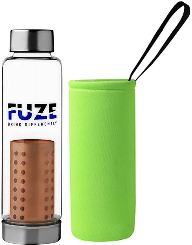 FUZE Borosilicate Glass Bottle with Removable Copper Filter. 500 ml ...