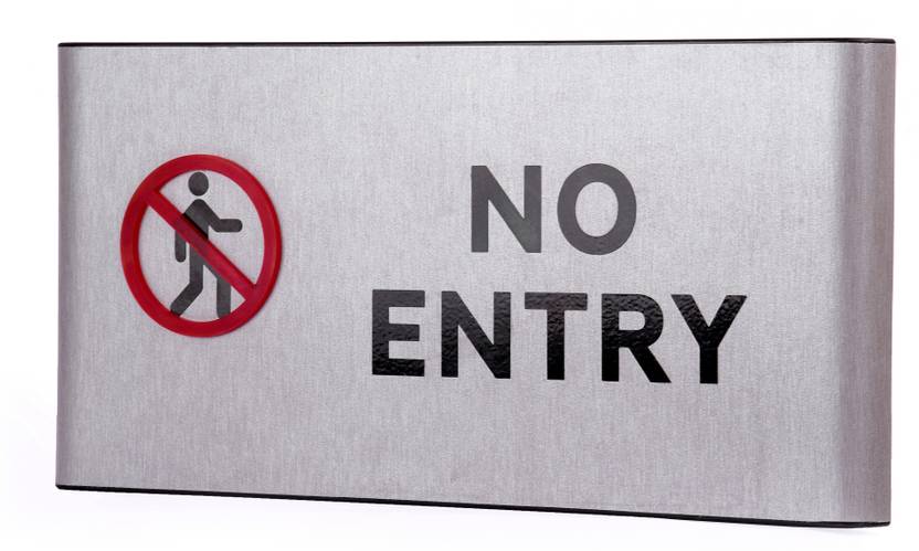 MYSIGN Silver NO ENTRY Sign Board Nameplate (6"X12") Name Plate Price ...