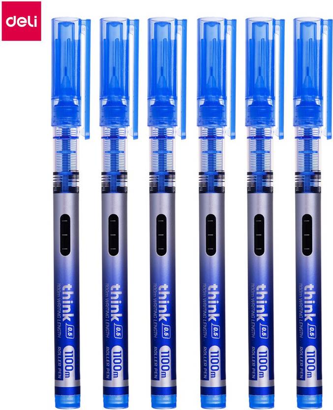 Deli 0.5mm Steel Tip Roller Ink Ball Pen, Non-Toxic, Fast Drying, Low ...
