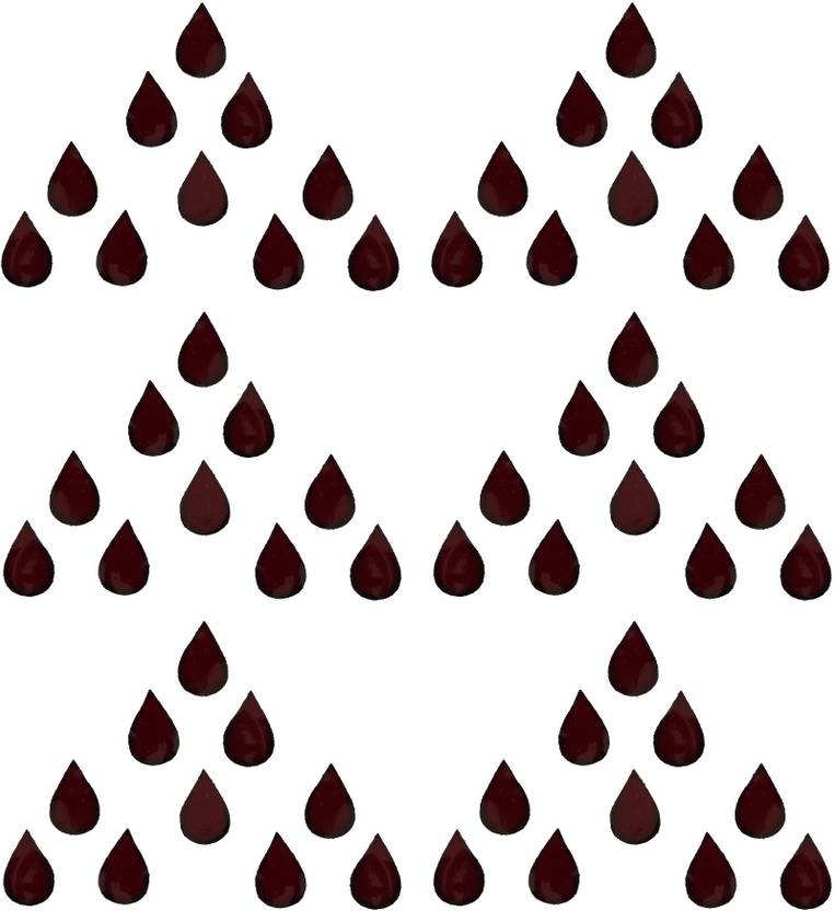 Vama Fashions Large Size Tear Drop Tilak Bindis Maroon Velvet Kumkum ...