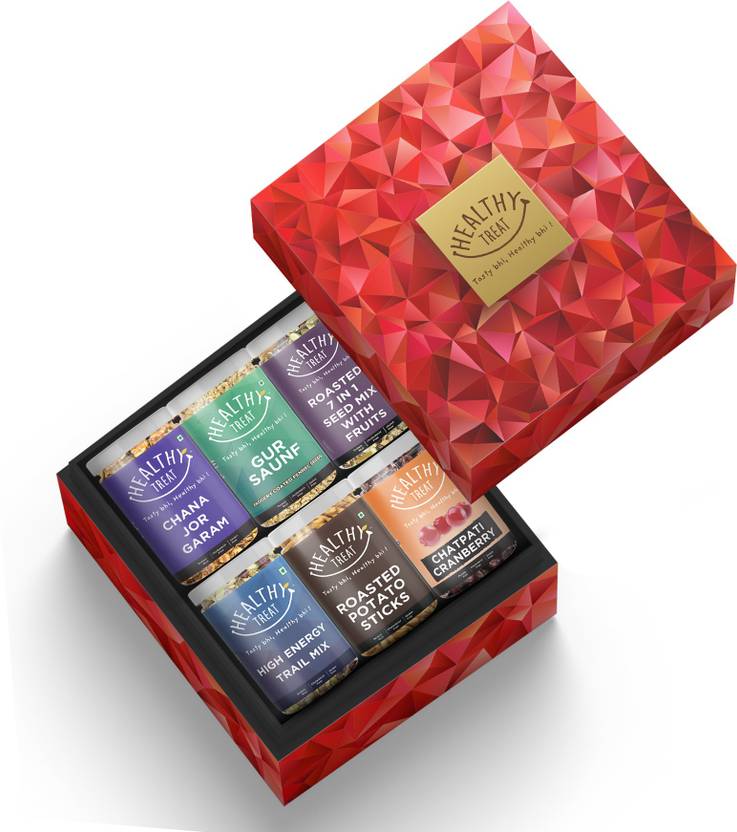 Healthy Treat Munch Box | Pack of 6 Healthy Snacks I Diwali Combo Gift ...
