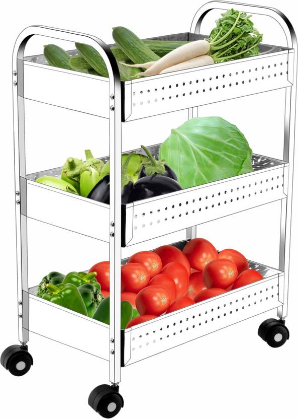 SMART SLIDE Multipurpose 3 Layer Stainless Steel Fruit and Vegetable ...