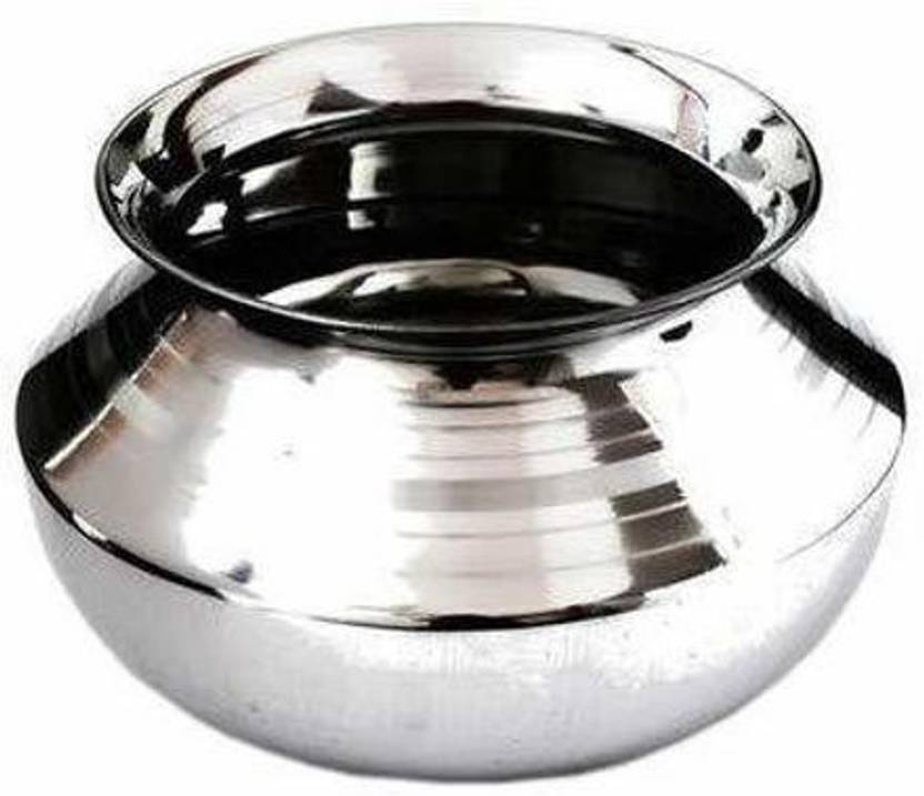 BurgeonINC Stainless Steel Heavy Base Sipri Dekchi Handi Bhagona ...