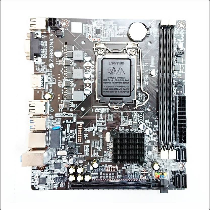 ZEBRONICS ZEB-H81 LGA 1150Socket Micro-ATX Intel H81 Express Chipset ...