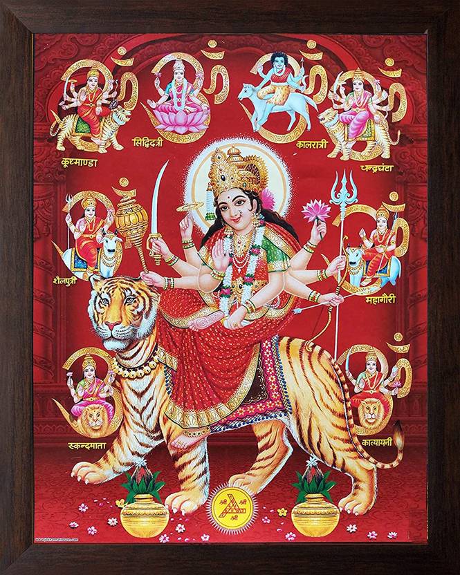 CRAFTSCORNER DURGA MAA PHOTO FRAME | DURGA MAA PAINTING | DURGA MAA ...