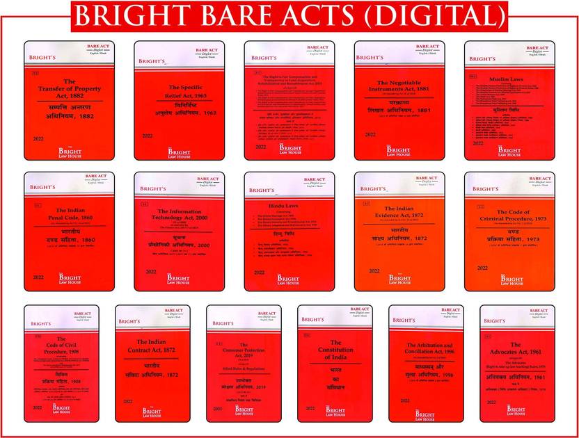 Set Of 16 Bare Acts (DIGLOT) [ENGLISH / HINDI]: Buy Set Of 16 Bare Acts ...