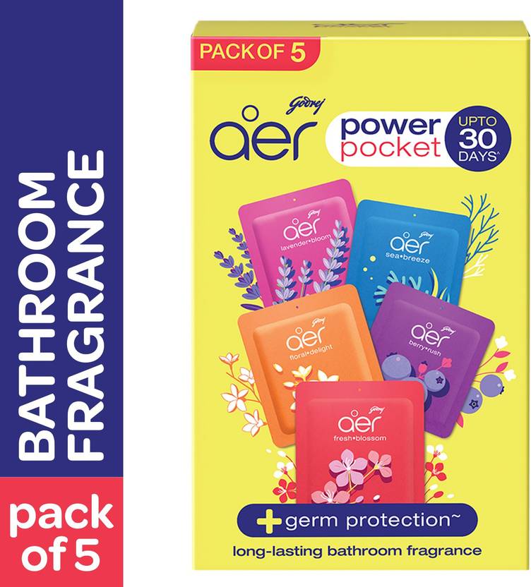 Godrej Aer Power Pocket Assorted Fragrance Blocks Bathroom Fragrances ...
