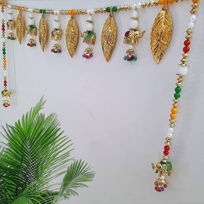 Ascension Golden Ganesh Leaf Subh Labh Door Toran with side toran ...