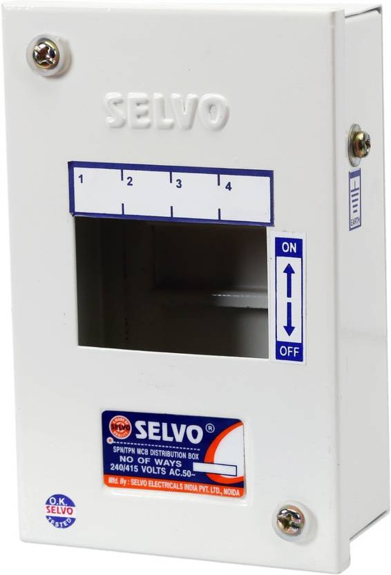 Selvo 4 Pole Metal MCB Box Single door Distribution Board Price in ...