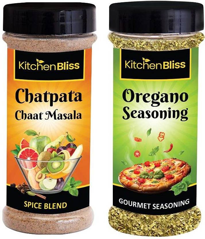 Kitchen Bliss Combo of Oregano 70gm, Chatpata Chaat Masala 100gm ...
