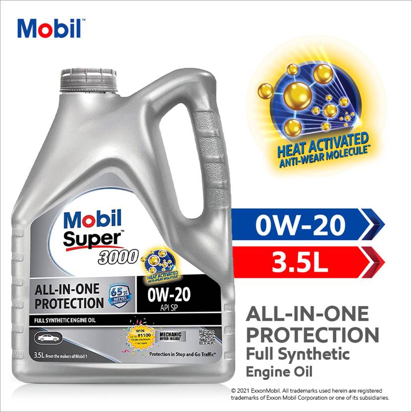 MOBIL Super 3000 0W-20 Synthetic Full-Synthetic Engine Oil Price in ...