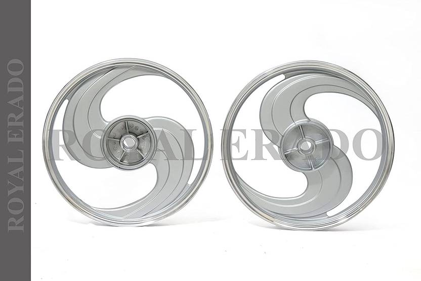 ROYAL ERADO 2 spokes SILVER alloy wheel front & rear 18" BIG drum brake ...