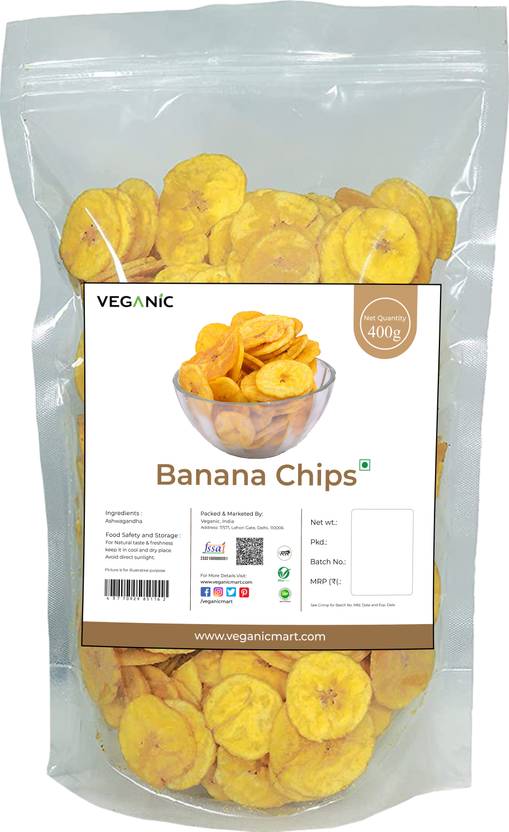 Veganic Banana Chips | Salted Kerala Plantain Wafers Ethakka Upperi ...