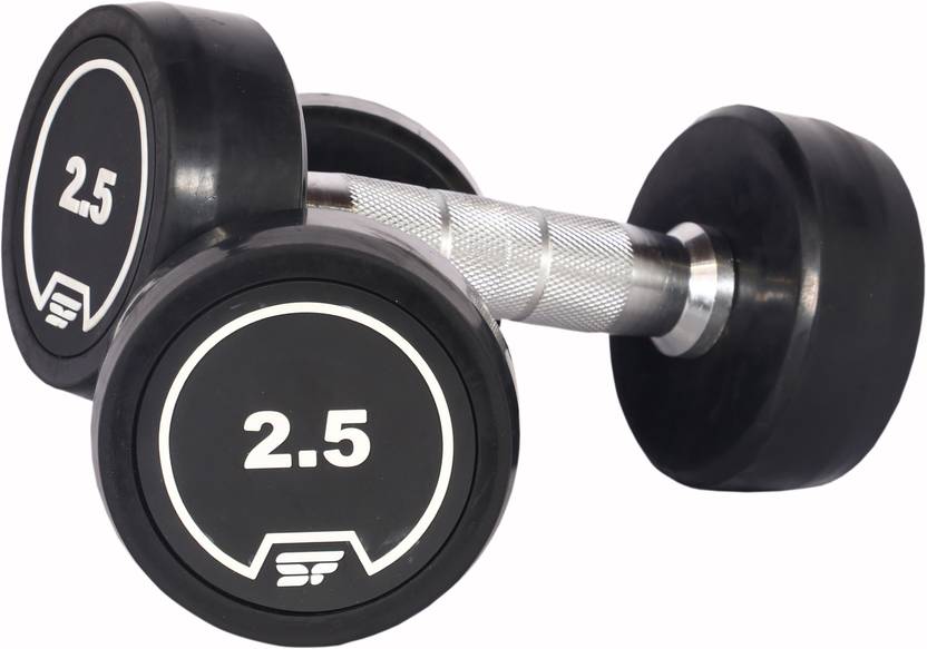 SF Rubber Coated Professional Round Dumbbells 2.5 Kilograms Adjustable ...