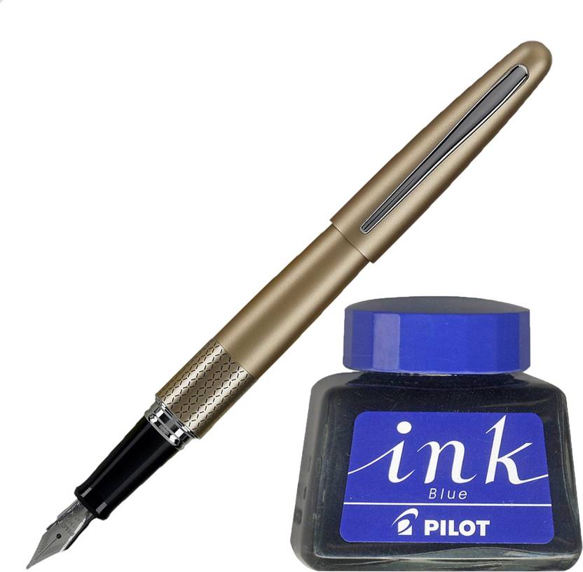 PILOT Pilot Metropolitan Fountain Pen (Gold - F) + Ink Bottle - Black ...