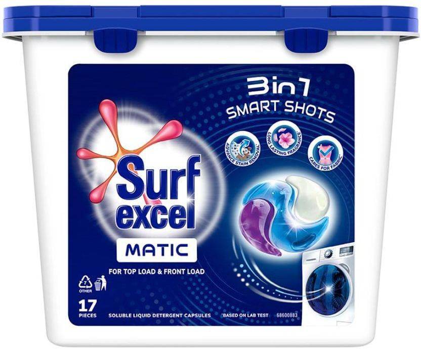 Surf excel 3 in 1 Smart Shots Unit Dose Liquid Detergent For Both Front ...