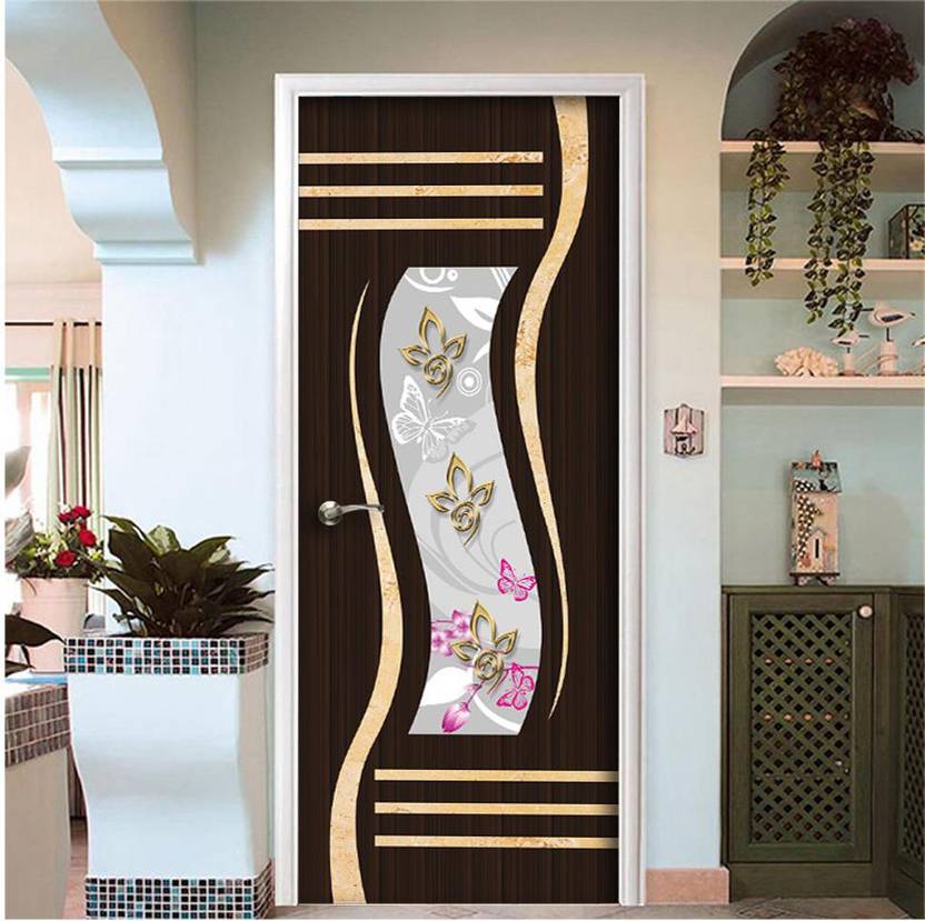 BPDESIGNSOLUTION 76.2 cm Jalisa Design Door Sticker Wallpaper Self ...