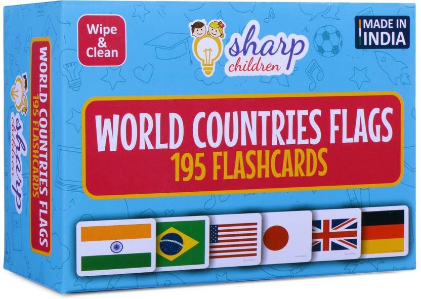 Sharp Children Country Flag Flash Cards For Kids, Countries Capitals ...