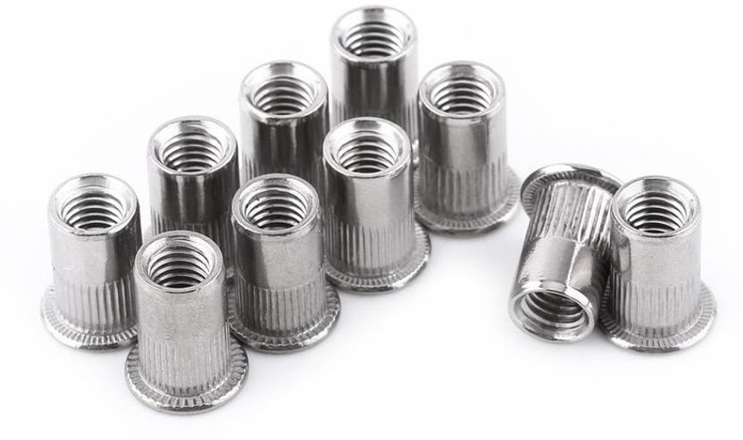 RPI SHOP Nut - M6 Rivet Nut, Flat Head, Threaded Insert Nut, Zinc ...