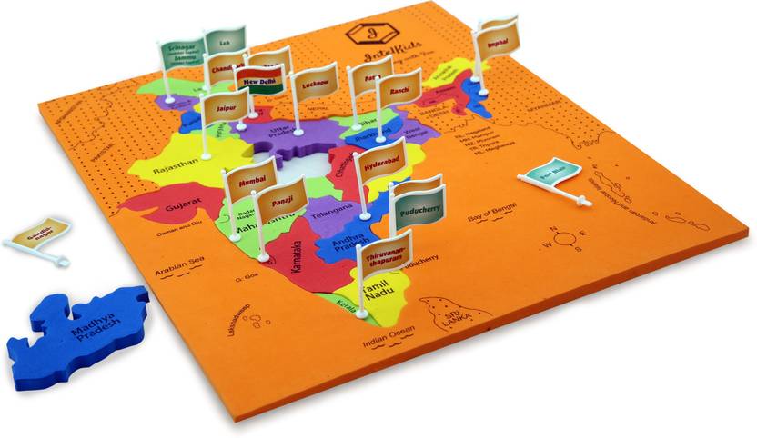 IntelKids India Map with States and Union Territories - Educational and ...