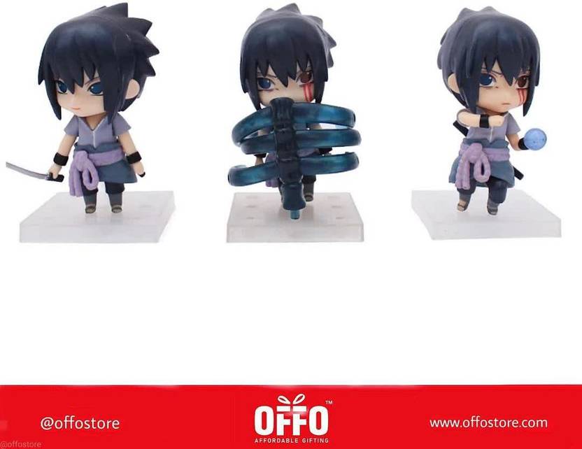 OFFO Naruto Anime Sasuke Uchiha Chibbi Figures [10 cm] Adjustable ...