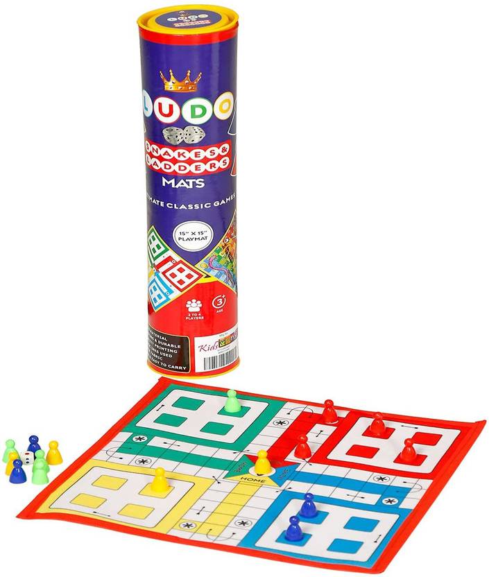 Kids Mandi Ludo and Snakes and Ladders Mat Party & Fun Games Board Game - Ludo and Snakes and ...