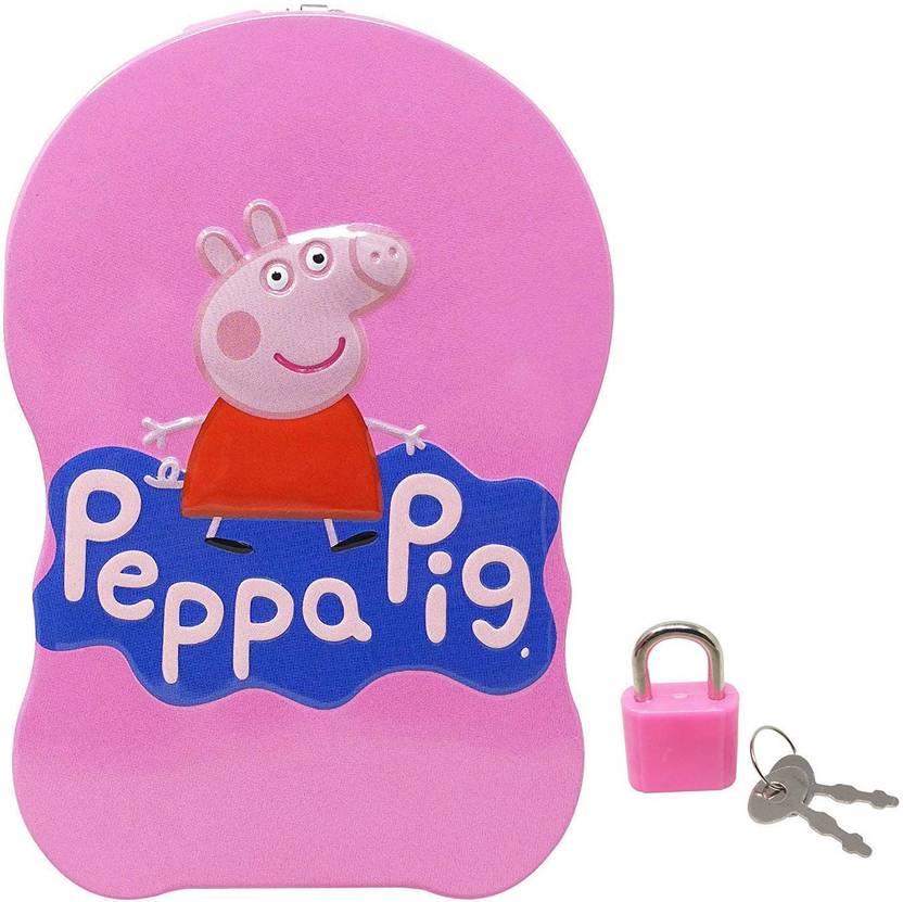 Ambivert Peppa Pig Cartoon Character Metal Piggy Bank Coin Box Saving ...
